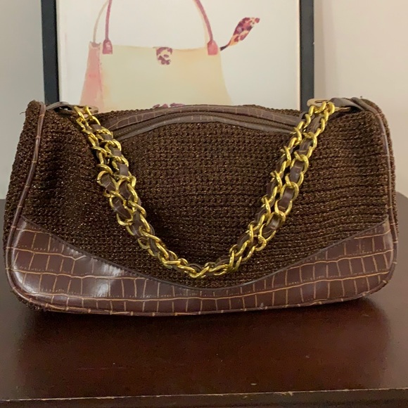 Cache | Bags | A Brown Handbag With Chanel Like Handles | Poshmark